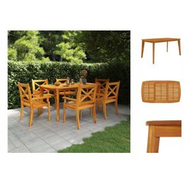 vidaXL Gartentisch Gartentisch 160x90x75 cm Massivholz Akazie Holz Terrasse Garten Esstis