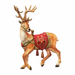 Goebel Weihnachtsfigur Rentier mit Quasten am Sattel