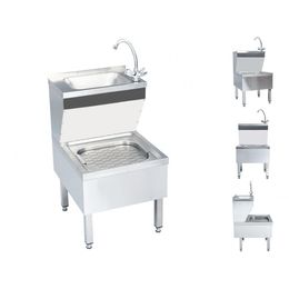 vidaXL Küchenspüle Spüle Küche Spülbecken Gastro-Handwaschbecken mit Wasserhahn Freistehe