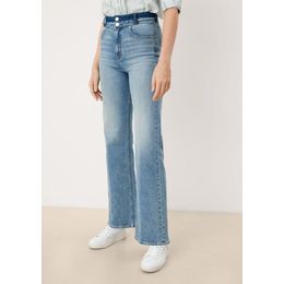 s.Oliver 5-Pocket-Jeans Regular: Wide leg-Jeans mit Bügelfalte Waschung