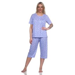 EloModa Pyjama Damen Pyjama 3/4 Hose & Shirt mit Blumenmuster; Gr. M L XL 2XL (2 tlg)