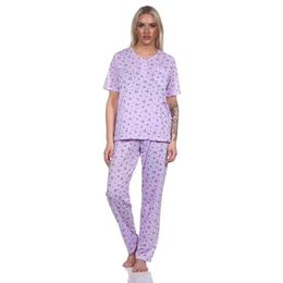 EloModa Pyjama Damen Pyjama lange-hose mit kurzarm-Shirt Schlafanzug; Gr. M L XL XXL (2 tlg)