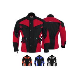 German Wear Motorradjacke GW302J Motorradjacke Herren mit Protektoren Textil Blau Rot Grau Orange