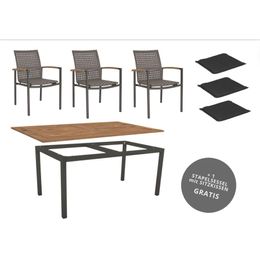 Stern Lucy-Set 3 Stühle mit Tisch 160x90 cm + 1 Stuhl mit. Kissen gratis