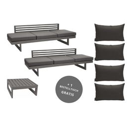 Stern New Holly-Set 2 Lounges mit Beistelltisch + 1 Beistelltisch gratis Graphit