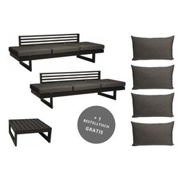 Stern New Holly-Set 2 Lounges mit Beistelltisch + 1 Beistelltisch gratis Schwarz