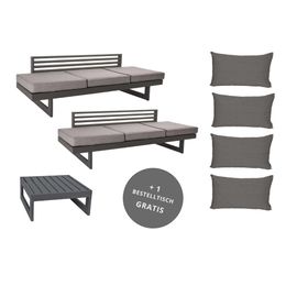 Stern New Holly-Set 2 Lounges mit Beistelltisch + 1 Beistelltisch gratis Anthrazit