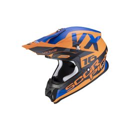 Scorpion Exo Motorradhelm Scorpion VX-16 Air X-Turn Matt-Orange / Blau XXL