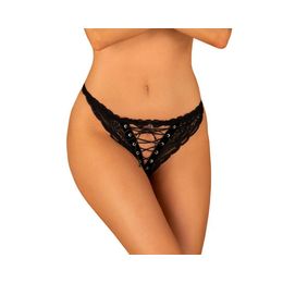 Obsessive Panty-Ouvert Ouvert-String Sedila schwarz mit Schnürung (einzel