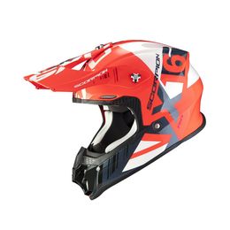 Scorpion Exo Motorradhelm Scorpion VX-16 Air Mach Neon Rot / Weiß XL