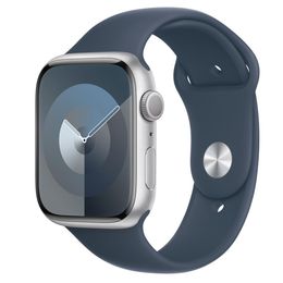 Smartwatch GPS Apple Watch series 7 argent 45mm bracelet boucle unique bleu -