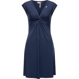 Ragwear Wickelkleid Comfrey stylisches Sommerkleid mit tiefem V-Ausschnitt, blau