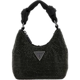 Guess Schultertasche "Lua Mini Hobo", Strass, Emblem, für Damen, schwarz