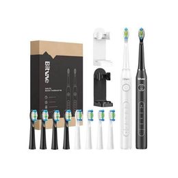 Bitvae Elektrische Zahnbürste Sonic toothbrushes with tips set and 2 holders D2+D2 (white and black)