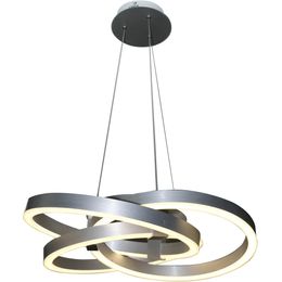 Näve LED Pendelleuchte NÄVE "Divora" Lampen Gr. Ø 58 cm Höhe: 120 cm, grau (aluminiumfarben) Designlampe LED Hängeleuchten und Pendelleuchten