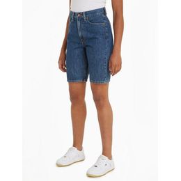 Tommy Jeans Shorts HARPER HGH BERUDA BH0056 mit Tommy Jeans Logo-Badge & Flag, blau