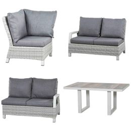 siena GARDEN Gartenlounge-Set Corido, (4-tlg), grau