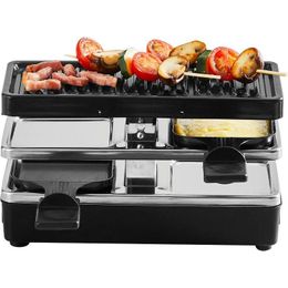 Tefal Raclette RE2308 Plug & Share, 2 Raclettepfännchen, 400 W, 2 Pfännchen + Grillplatte, erweiterbar auf 5 Geräte, abnehmbare Kabel, schwarz