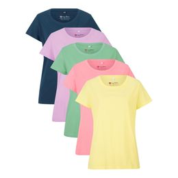 bonprix Rundhals-Shirt, Kurzarm (5er Pack)