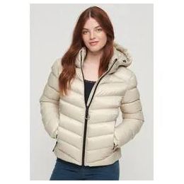 Steppjacke SUPERDRY "HOODED FUJI PADDED JACKET" Gr. S, beige (pelican beige) Damen Jacken Steppjacken