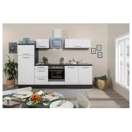 respekta Küchenzeile mit Geräten 270 cm Weiß/Grau