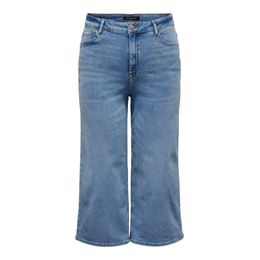 Only CARMAKOMA High-waist-Jeans CARADISON HW WIDE CROP DNM CROS351, blau