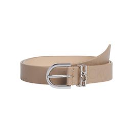 Calvin Klein Ledergürtel CK LOOP RND BUCKLE 2.5CM_EPI mit Logoprägung, beige