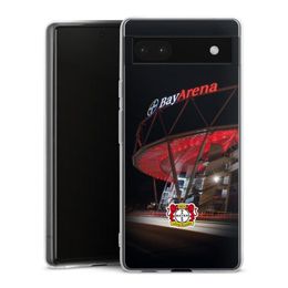 DeinDesign Handyhülle Bayer 04 Leverkusen Stadion Offizielles Lizenzprodukt, Google Pixel 6a Silikon Hülle Bumper Case Handy Schutzhülle, weiß