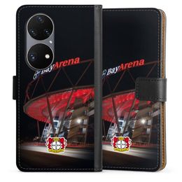 DeinDesign Handyhülle Bayer 04 Leverkusen Stadion Offizielles Lizenzprodukt, Huawei P50 Pro Hülle Handy Flip Case Wallet Cover Handytasche Leder