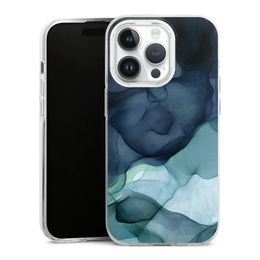 DeinDesign Handyhülle Wasserfarbe Textur Muster Liquid Art Twilight Mood, Apple iPhone 14 Pro Silikon Hülle Bumper Case Handy Schutzhülle, weiß