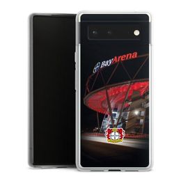 DeinDesign Handyhülle Bayer 04 Leverkusen Stadion Offizielles Lizenzprodukt, Google Pixel 6 Silikon Hülle Bumper Case Handy Schutzhülle, weiß