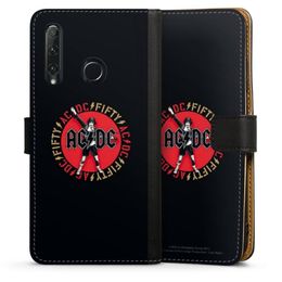 DeinDesign Handyhülle ACDC POWER UP Offizielles Lizenzprodukt ANGUS EMBLEM RED ACDC, Huawei Honor 20 Lite Hülle Handy Flip Case Wallet Cover, schwarz