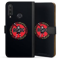 DeinDesign Handyhülle ACDC POWER UP Offizielles Lizenzprodukt ANGUS EMBLEM RED ACDC, Huawei Y6p Hülle Handy Flip Case Wallet Cover Handytasche Leder