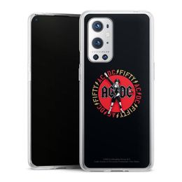 DeinDesign Handyhülle ACDC POWER UP Offizielles Lizenzprodukt ANGUS EMBLEM RED ACDC, OnePlus 9 Pro Silikon Hülle Bumper Case Handy Schutzhülle, weiß