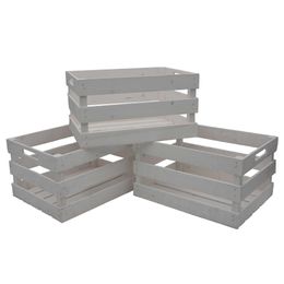 UNUS HOME Dekokiste Holzkiste Weiß 3er Set