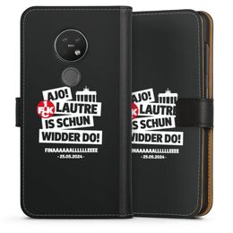 DeinDesign Handyhülle 1. FCK Pokal Finale 2024 1. FC Kaiserslautern, Nokia 6.2 Hülle Handy Flip Case Wallet Cover Handytasche Leder, schwarz