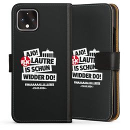 DeinDesign Handyhülle 1. FCK Pokal Finale 2024 1. FC Kaiserslautern, Google Pixel 4 Hülle Handy Flip Case Wallet Cover Handytasche Leder, schwarz