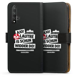 DeinDesign Handyhülle 1. FCK Pokal Finale 2024 1. FC Kaiserslautern, Huawei Nova 5T Hülle Handy Flip Case Wallet Cover Handytasche Leder, schwarz
