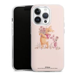 DeinDesign Handyhülle Winnie Puuh Ferkel Offizielles Lizenzprodukt Disney, Apple iPhone 14 Pro Silikon Hülle Bumper Case Handy Schutzhülle, weiß