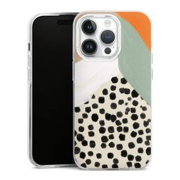 DeinDesign Handyhülle Boho Kunst Abstrakt Crazy Life Art 03 Boho, Apple iPhone 14 Pro Silikon Hülle Bumper Case Handy Schutzhülle, weiß, transparent