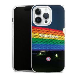 DeinDesign Handyhülle FC Bayern München Regenbogen Stadion Allianz Arena Rainbow, Apple iPhone 14 Pro Silikon Hülle Bumper Case Handy Schutzhülle