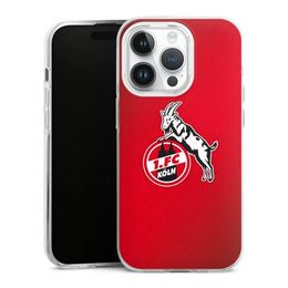 DeinDesign Handyhülle 1. FC Köln Offizielles Lizenzprodukt EffZeh 1. FC Köln rot, Apple iPhone 14 Pro Silikon Hülle Bumper Case Handy Schutzhülle
