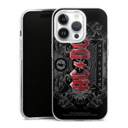 DeinDesign Handyhülle ACDC Fanartikel Black Ice ACDC black ice, Apple iPhone 14 Pro Silikon Hülle Bumper Case Handy Schutzhülle, weiß, transparent