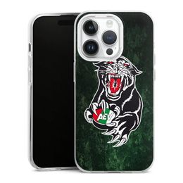 DeinDesign Handyhülle Fanartikel Augsburger Panther Eishockey Augsburger Panther Logo Grunge, Apple iPhone 14 Pro Silikon Hülle Bumper Case Handy Schu