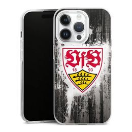 DeinDesign Handyhülle VfB Stuttgart Offizielles Lizenzprodukt VfB Stuttgart Splash, Apple iPhone 14 Pro Silikon Hülle Bumper Case Handy Schutzhülle