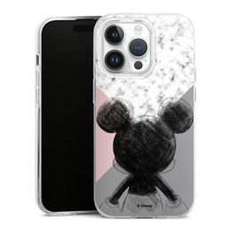 DeinDesign Handyhülle Disney Marmor Mickey Mouse Mickey Mouse Scribble, Apple iPhone 14 Pro Silikon Hülle Bumper Case Handy Schutzhülle, weiß