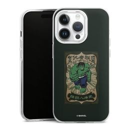 DeinDesign Handyhülle Marvel Hulk Offizielles Lizenzprodukt The Incredible Hulk, Apple iPhone 14 Pro Silikon Hülle Bumper Case Handy Schutzhülle, weiß