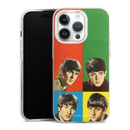 DeinDesign Handyhülle Rock 'n' Roll Gesichter The Beatles The Beatles - Faces Color, Apple iPhone 14 Pro Silikon Hülle Bumper Case Handy Schutzhülle