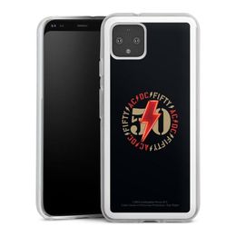 DeinDesign Handyhülle ACDC 50 Jahre POWER UP POWER UP EMBLEM ACDC, Google Pixel 4 Silikon Hülle Bumper Case Handy Schutzhülle, weiß