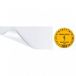 Dreifke Hinweisschild Kabelprüfplakette Elektro-Check Gepr.gem.VDE 2028, gelb, Folie, 57x25m